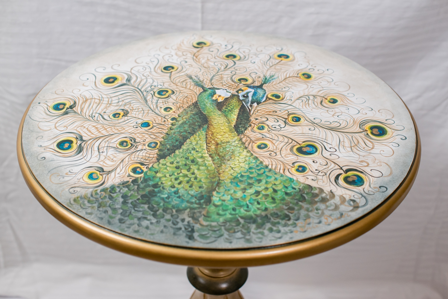 Masuta cafea pictata manual Suba Decor 60cm diametru