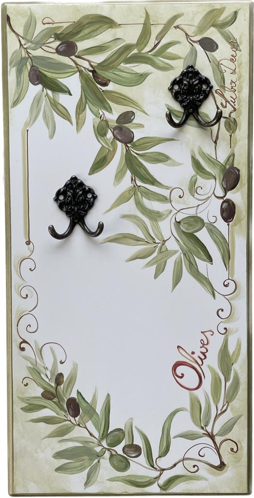 Cuier de lemn Suba Decor, pictat manual cu-Masline